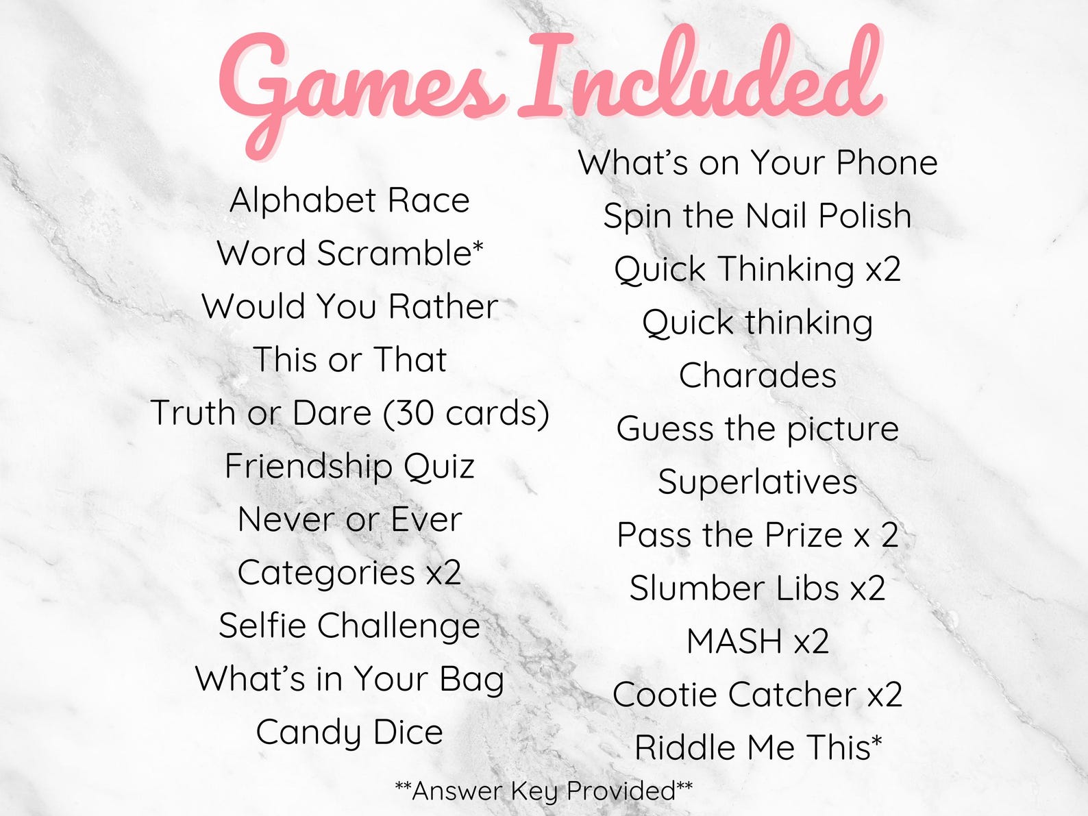 Slumber Party Sleepover Kit, Printable Slumber Party Games, 10th ...