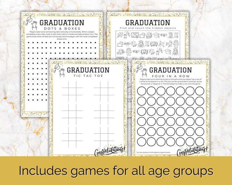 2025/2026 Graduation Party Games Bundle, Printable Grad Celebration ...