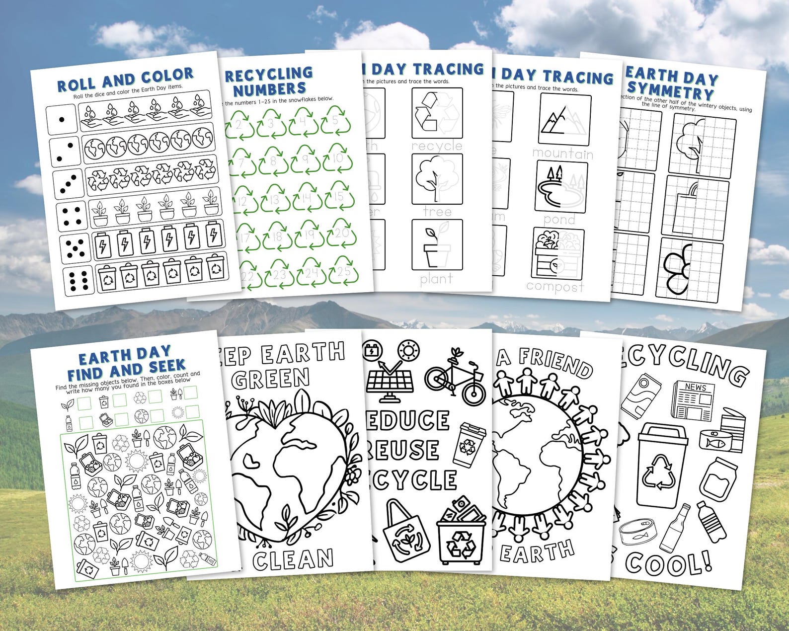 Earth Day Activity Pack, Printable Earth Day Kids Activities, Preschool ...