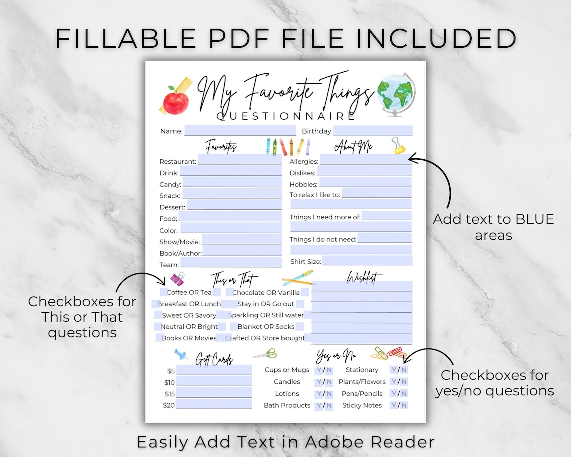 Teacher Favorite Things Survey: Staff Team Building Questionnaire ...