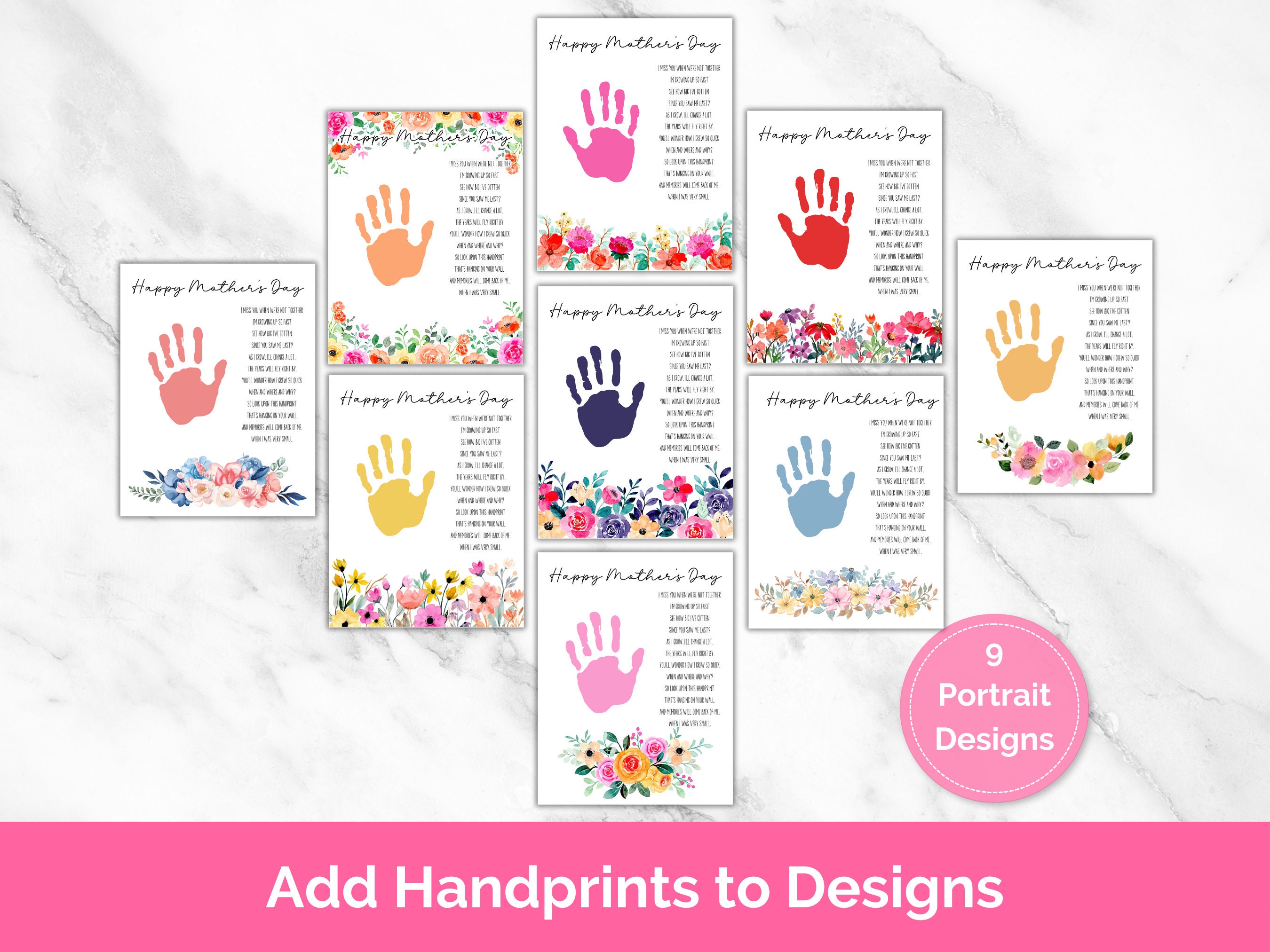 Mothers Day Handprint Art, Mothers Day Poem Craft, Handprint Flower ...