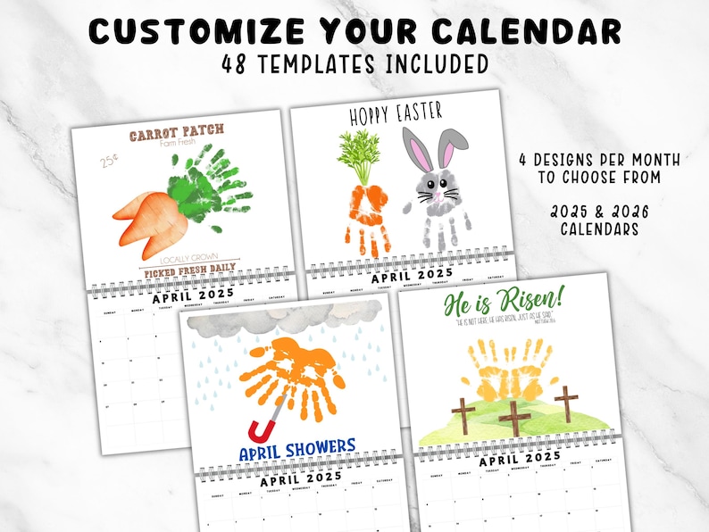 Printable Handprint Calendar 2025/2026, Handprint Footprint Art for ...