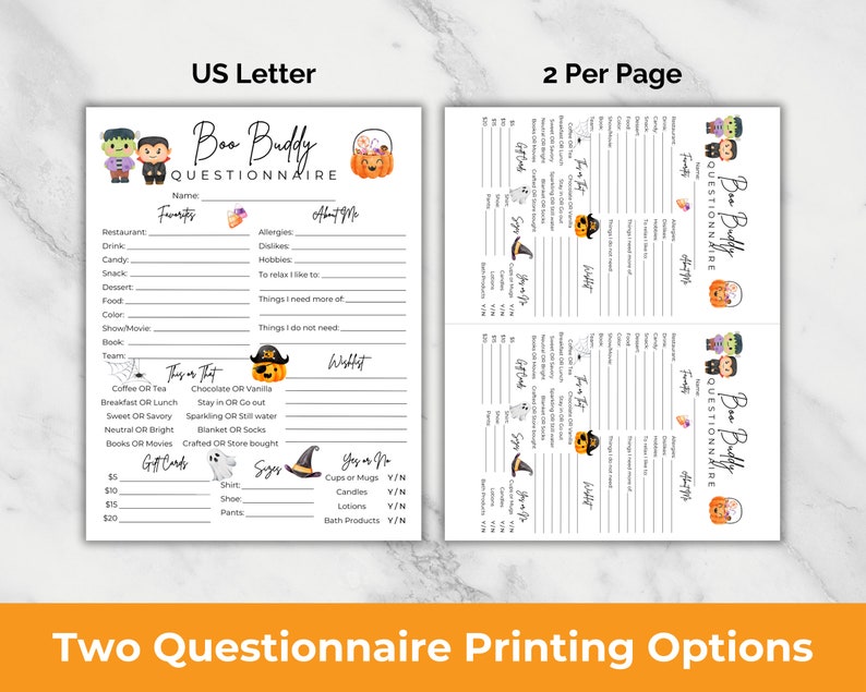 Halloween Boo Buddy Questionnaire, You’ve Been Booed Printable Survey ...