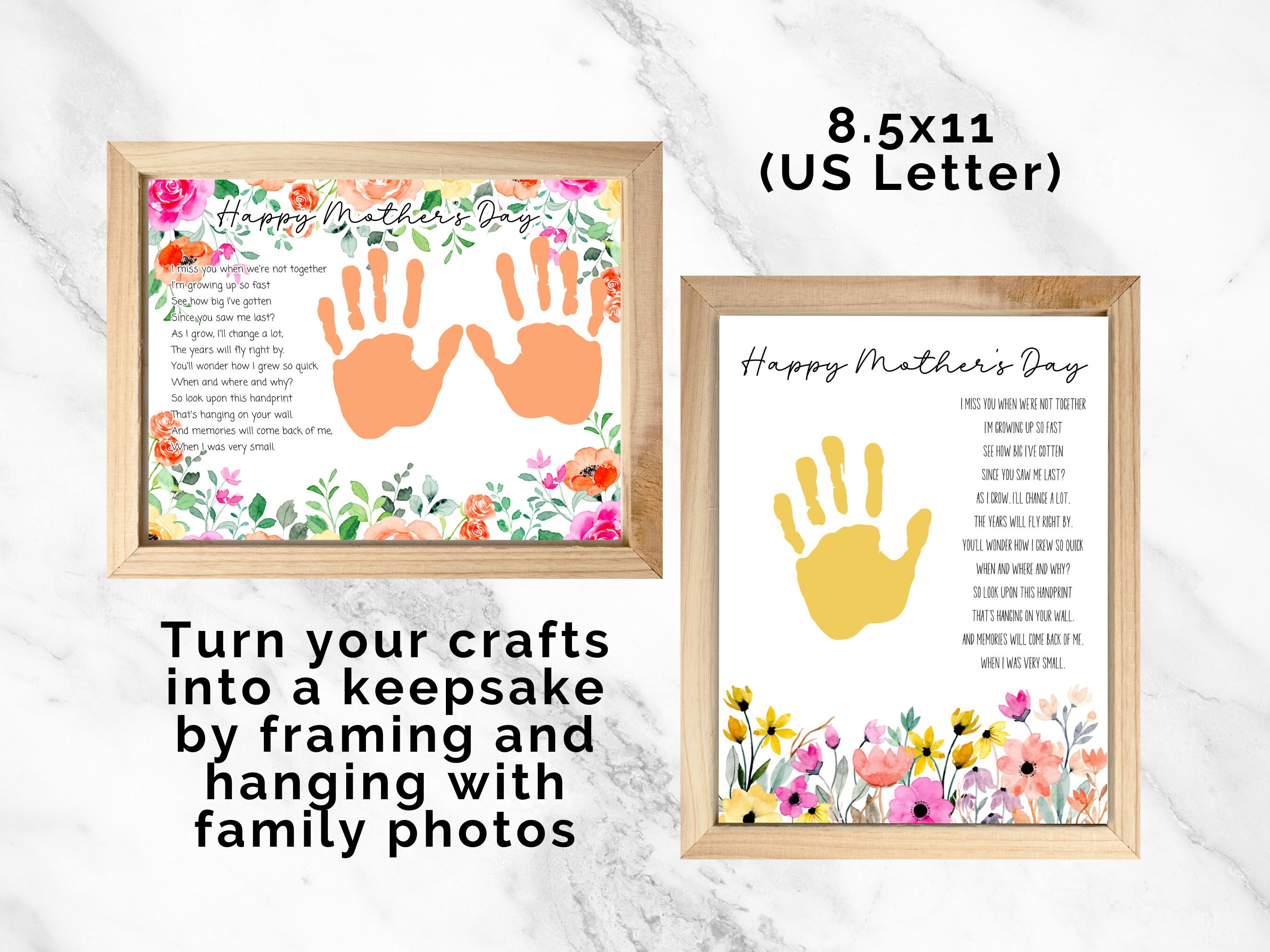 Mothers Day Handprint Art, Mothers Day Poem Craft, Handprint Flower ...