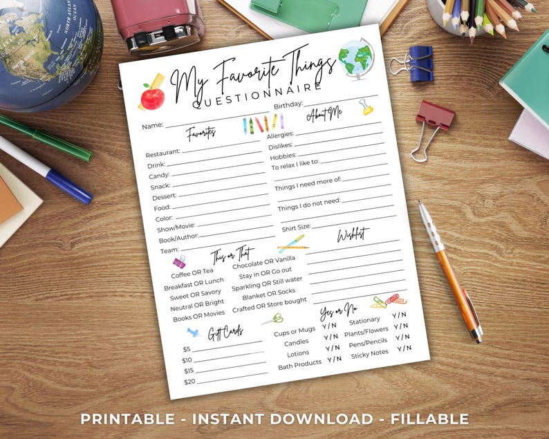 Team Building Get to Know Your Staff Questionnaire Printable, Teacher ...