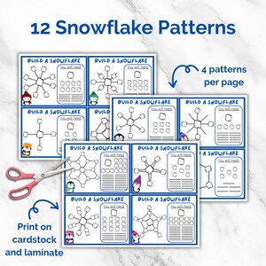 Marshmallow and Toothpick Snowflakes Activity Printable Game for ...