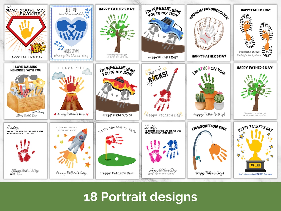 Father’s Day Handprint Craft, DIY Gift for Dad Printable, Gift for Dad ...