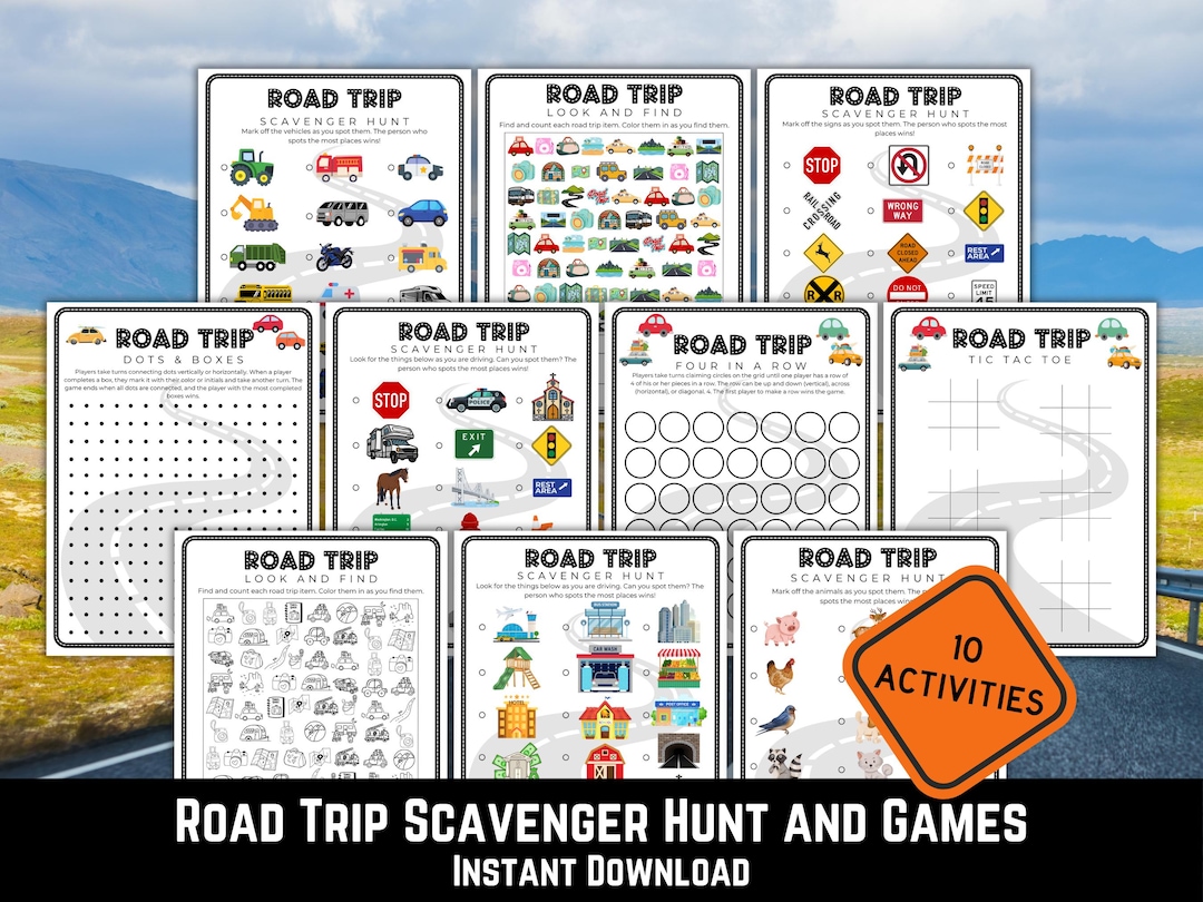 Road Trip Scavenger Hunt, Road Trip Games, Busy Book Road Trip ...