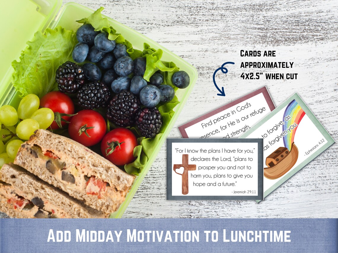 Printable Scripture Lunch Box Notes, Digital Bible Verse, Christian ...