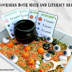 Witch's Brew Sensory Bin Task Cards, Halloween Printable Sensory Play ...