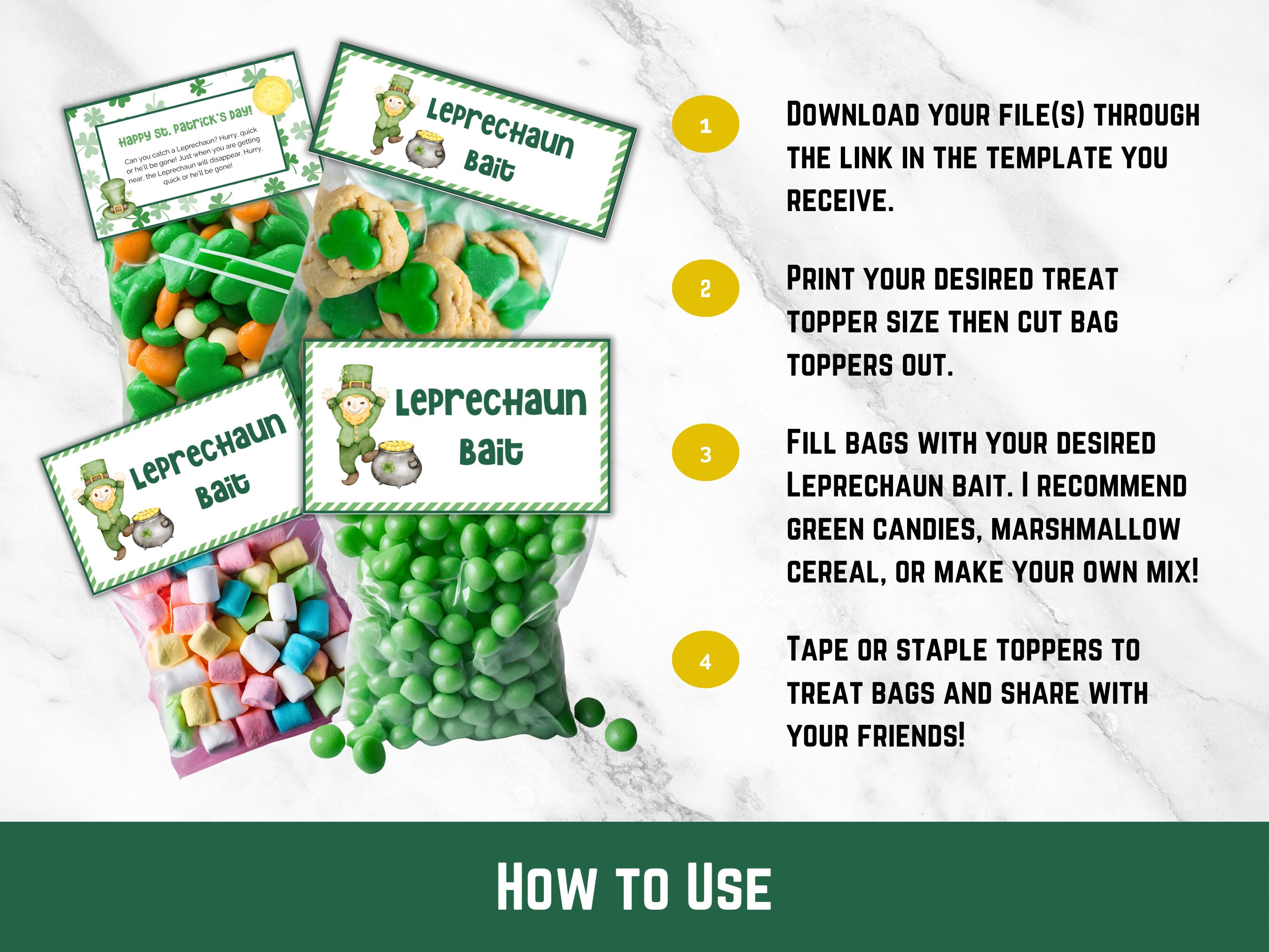 Leprechaun Bait Bag Topper, St. Patrick’s Day Printable Tag, Leprechaun ...