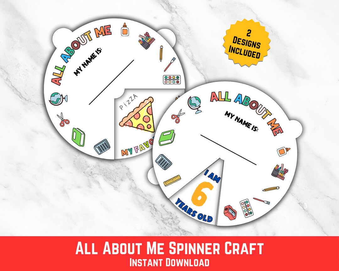 All About Me Spinner Wheel Activity, Back to School Coloring Sheet ...
