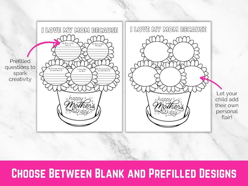 I Love Mom Coloring Page, Printable Mother's Day Activity, Mothers Day ...