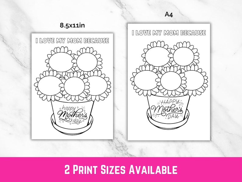 I Love Mom Coloring Page, Printable Mother's Day Activity, Mothers Day ...