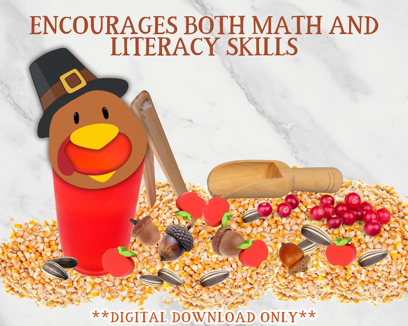 Feed the Turkey Sensory Bin Task Cards, Occupational Therapy Fine Motor ...