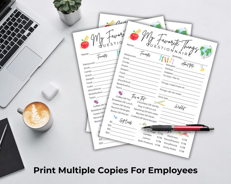 Team Building Get to Know Your Staff Questionnaire Printable, Teacher ...