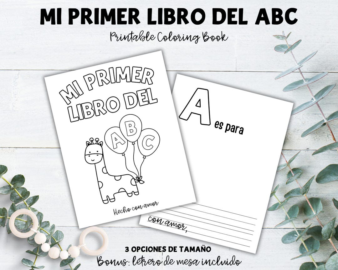 First ABC Coloring Book Spanish, Printable ABC Coloring Book, Spanish ...