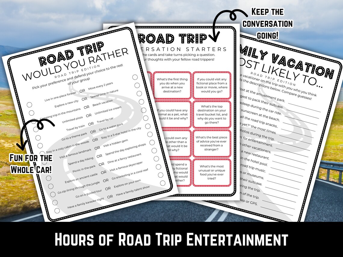 Road Trip Games Bundle, Road Trip Printable, Family Road Trip ...