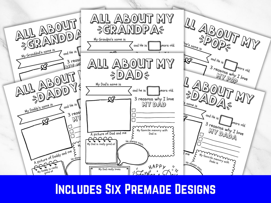 All About My Dad Printable Questionnaire, All About My Grandpa ...