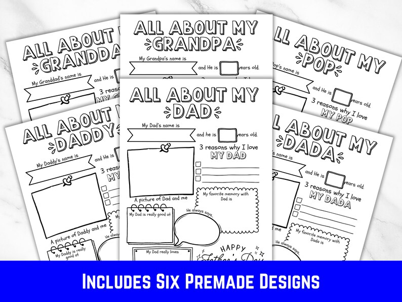 All About My Dad Printable Questionnaire, All About My Grandpa ...