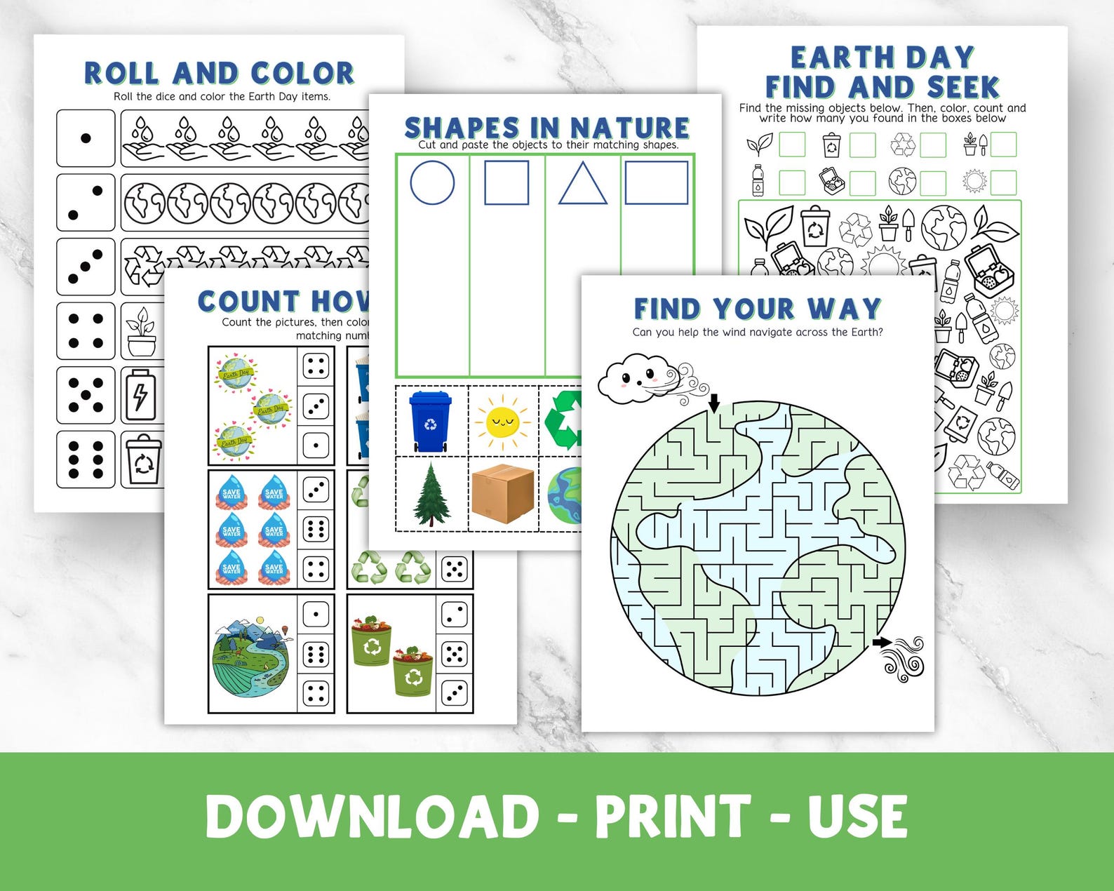 Earth Day Activity Pack, Printable Earth Day Kids Activities, Preschool ...