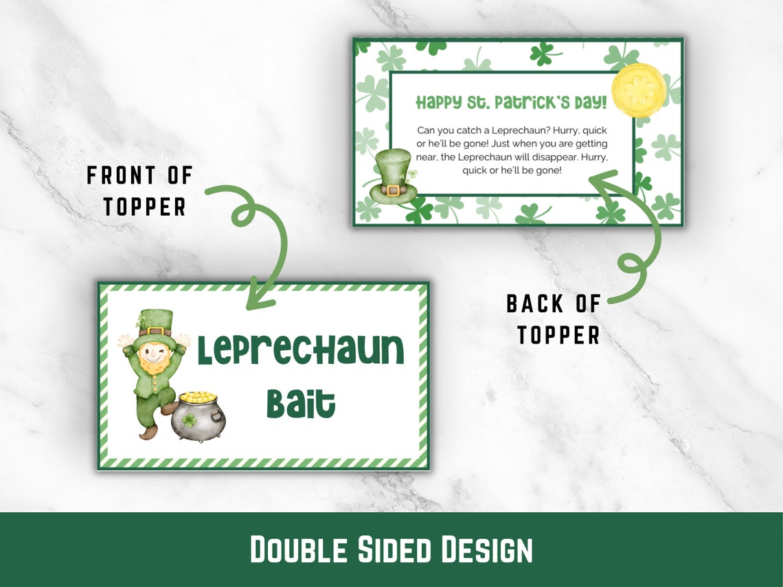 Leprechaun Bait Bag Topper, St. Patrick’s Day Printable Tag, Leprechaun ...