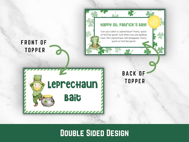 Leprechaun Bait Bag Topper, St. Patrick’s Day Printable Tag, Leprechaun ...
