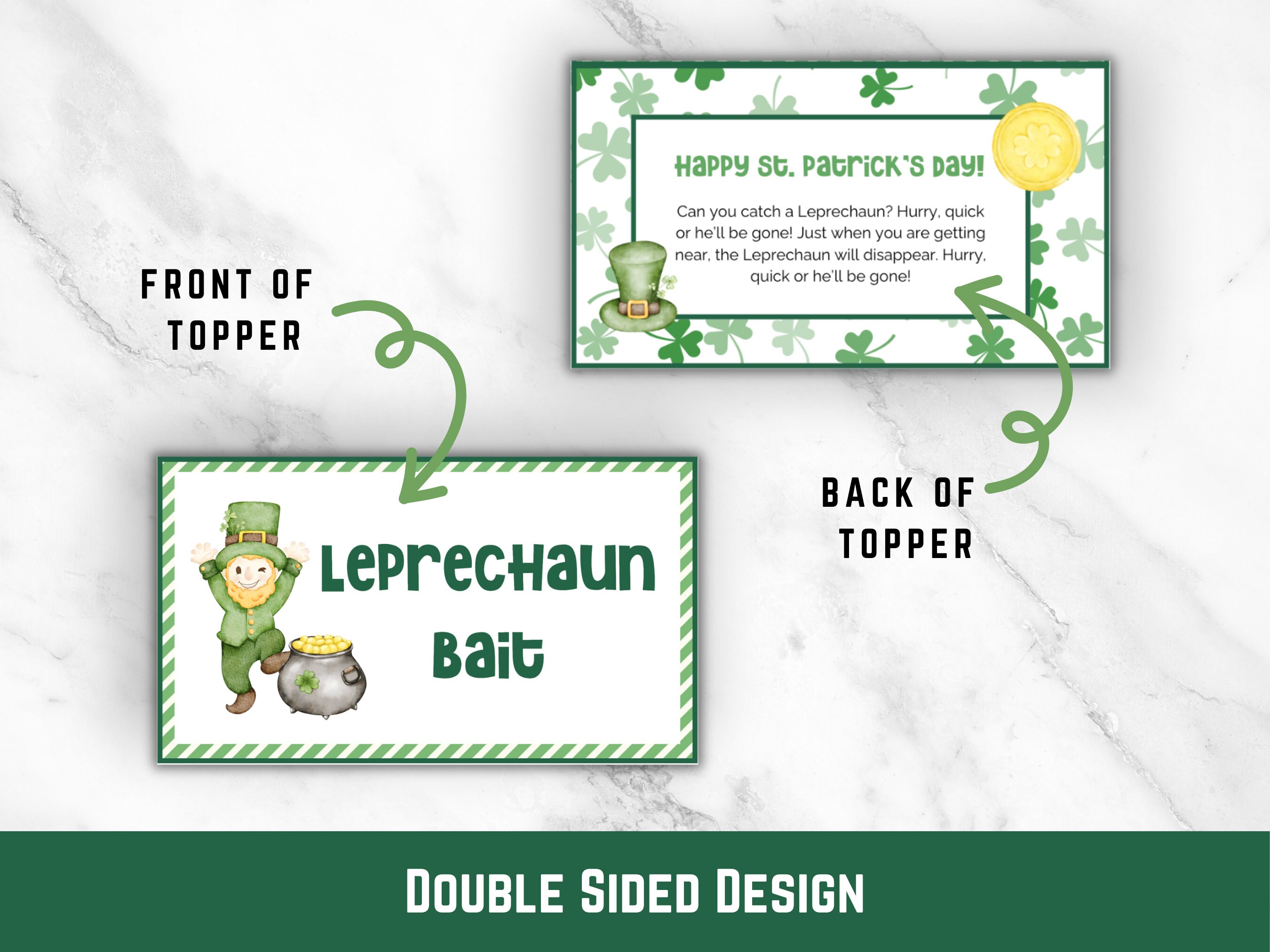 Leprechaun Bait Bag Topper, St. Patrick’s Day Printable Tag, Leprechaun ...