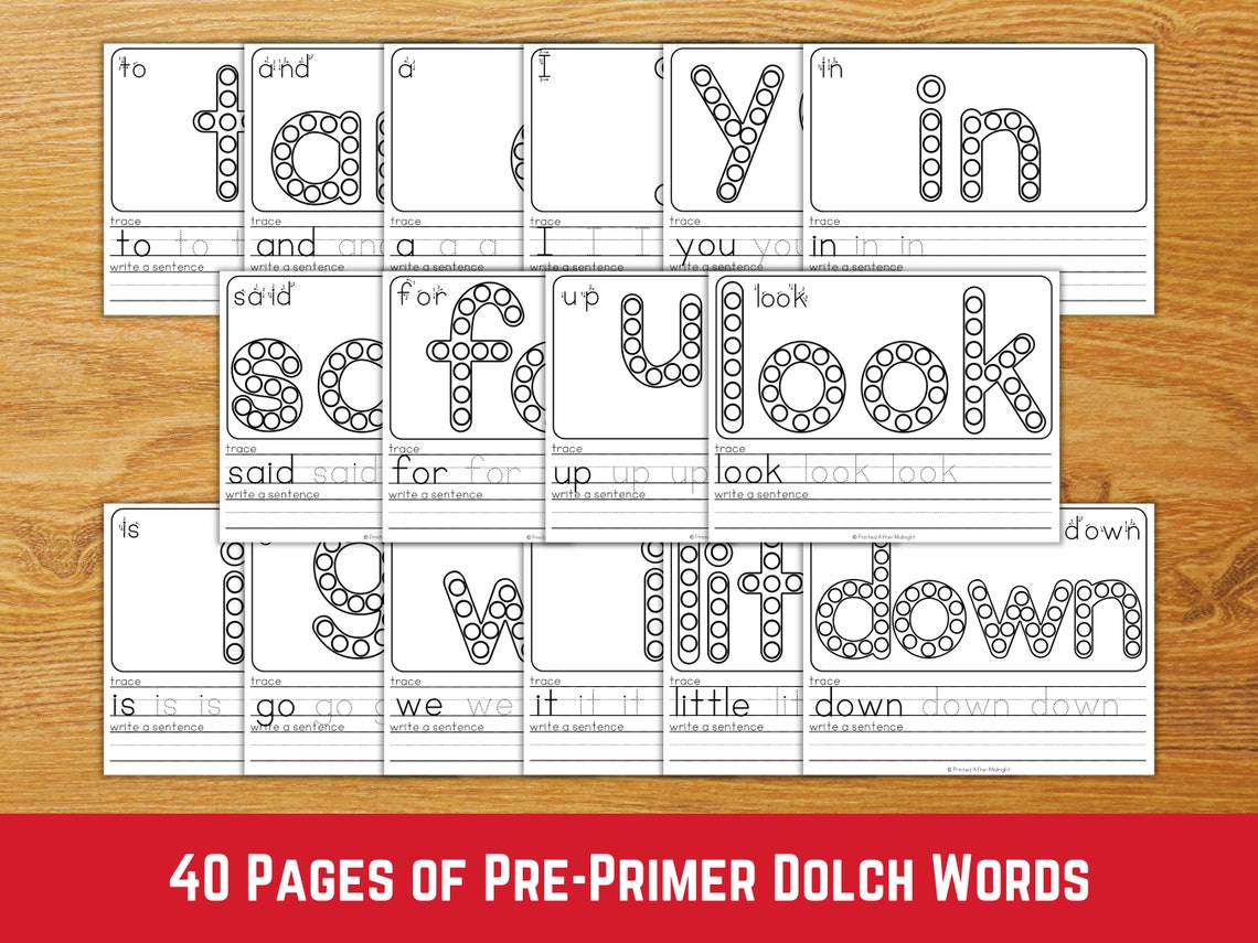 Dolch Word Sight Word Activity, Dolch Sight Words, Dot Marker Sight ...