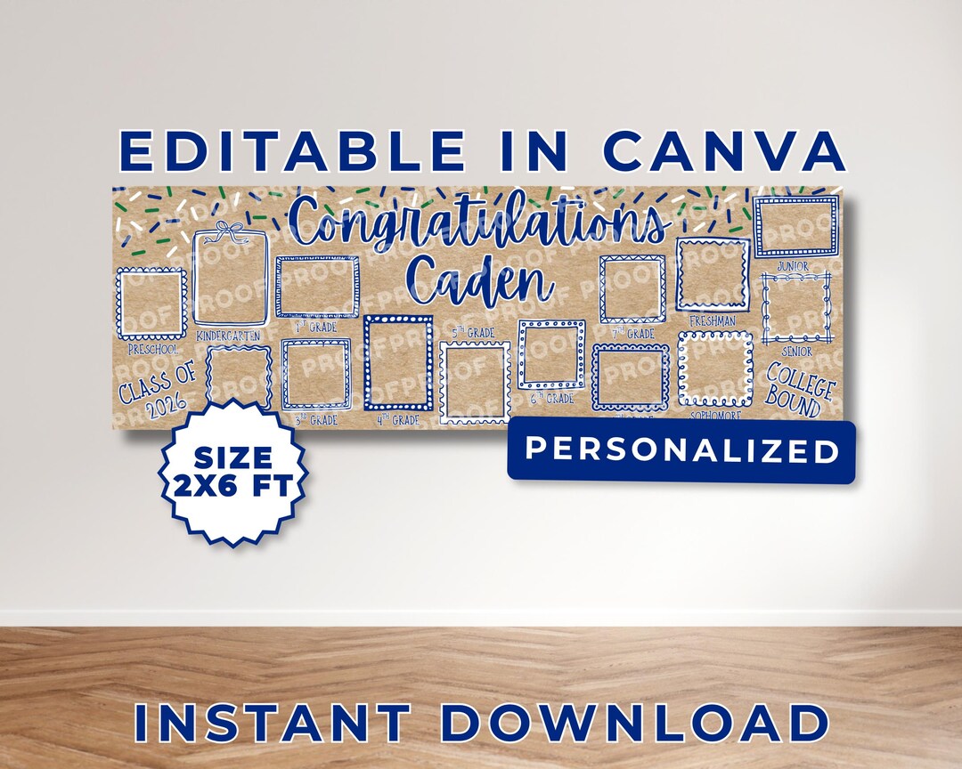 2026 Graduation Banner, Printable Graduation Walgreens Banner, Editable ...