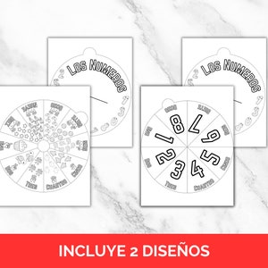 Los Numeros Spinner Wheel Craft, Printable Spanish Flash Card Craft ...