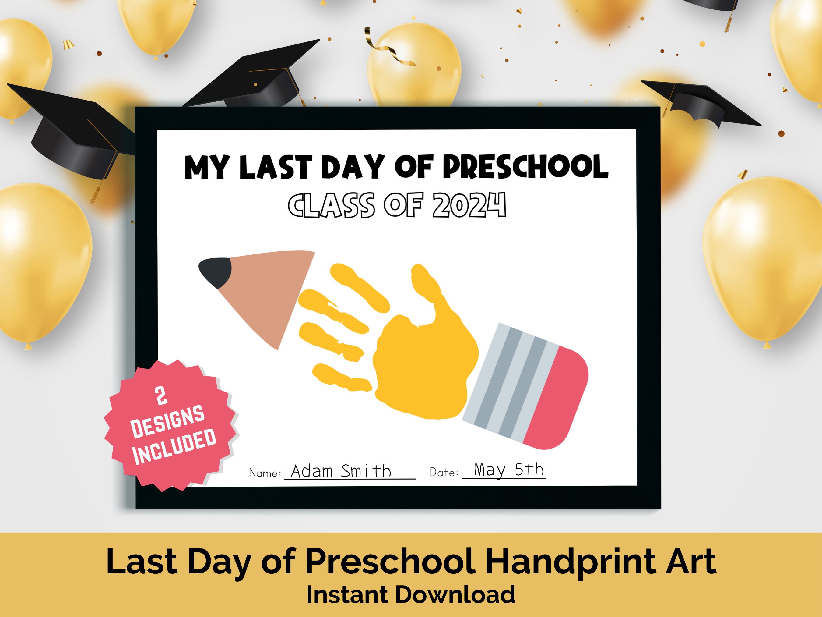 2024 Preschool Graduation Handprint Art, Graduation Handprint Craft ...