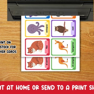 Printable Spanish and English Animal Flash Card, Bilingual Animal ...