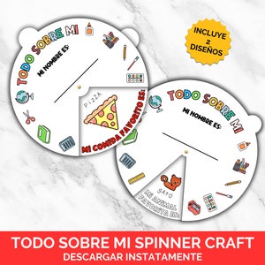 Todo Sobre Mi, Spanish All About Me Spinner Wheel Activity, Back to ...