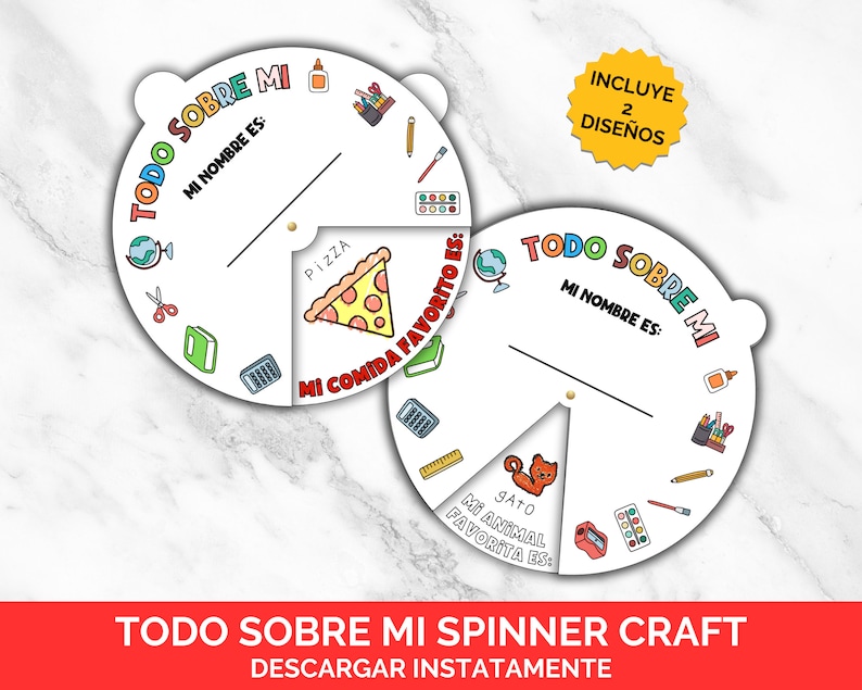 Todo Sobre Mi, Spanish All About Me Spinner Wheel Activity, Back to ...