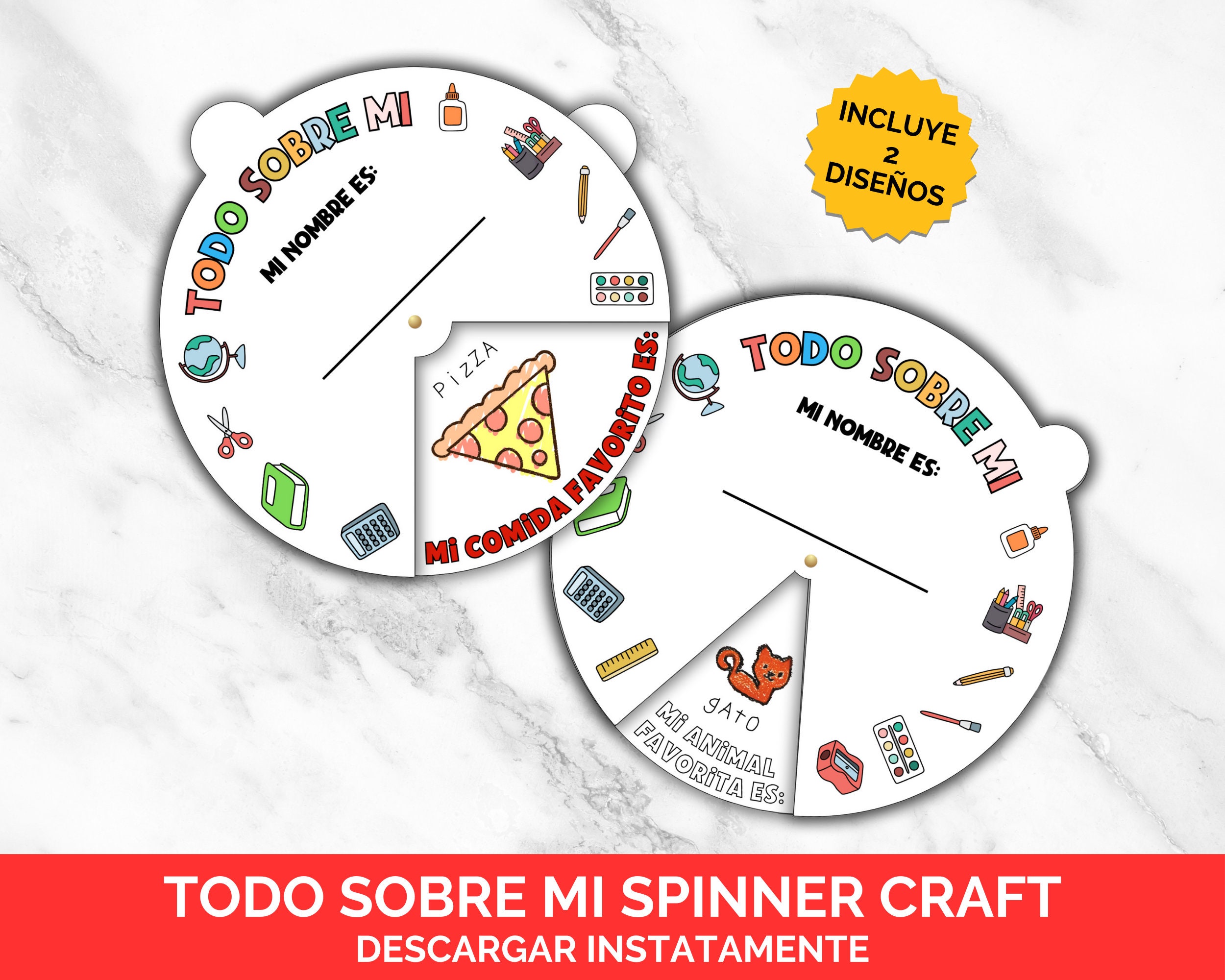 Todo Sobre Mi, Spanish All About Me Spinner Wheel Activity, Back to ...