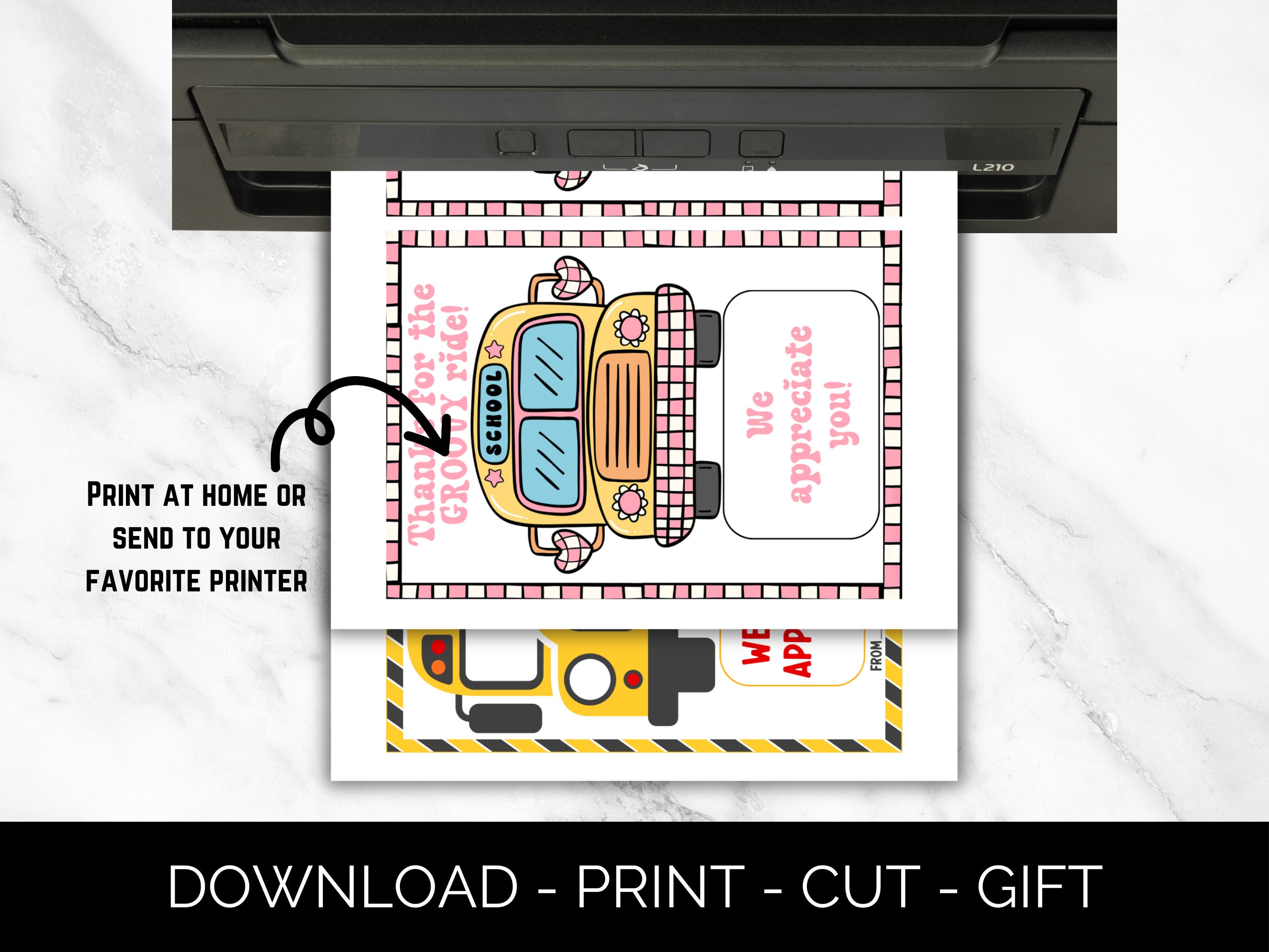 Bus Driver Gift Card Holder, Printable Bus Driver Appreciation Gift ...