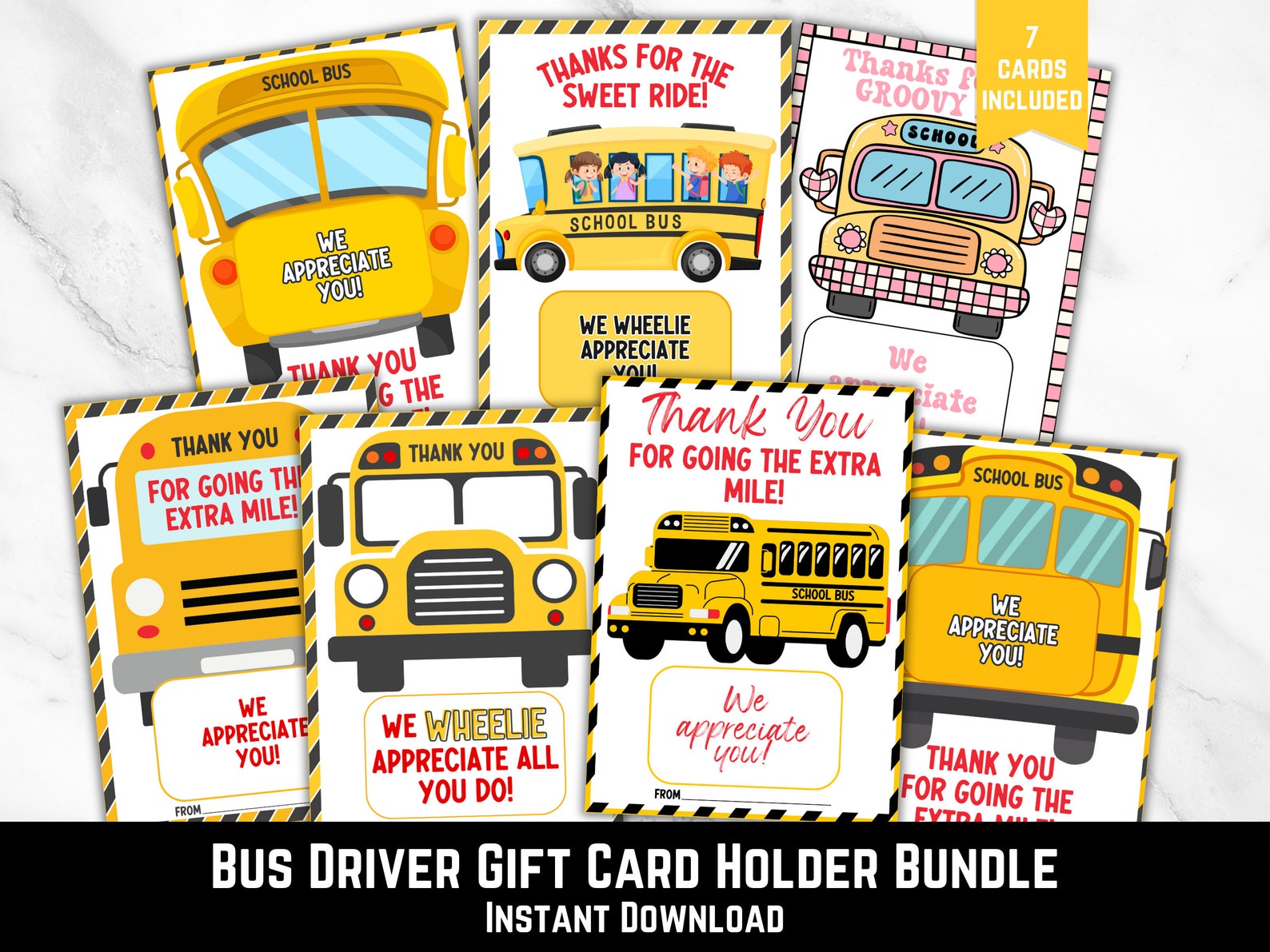 Bus Driver Gift Card Holder, Printable Bus Driver Appreciation Gift ...