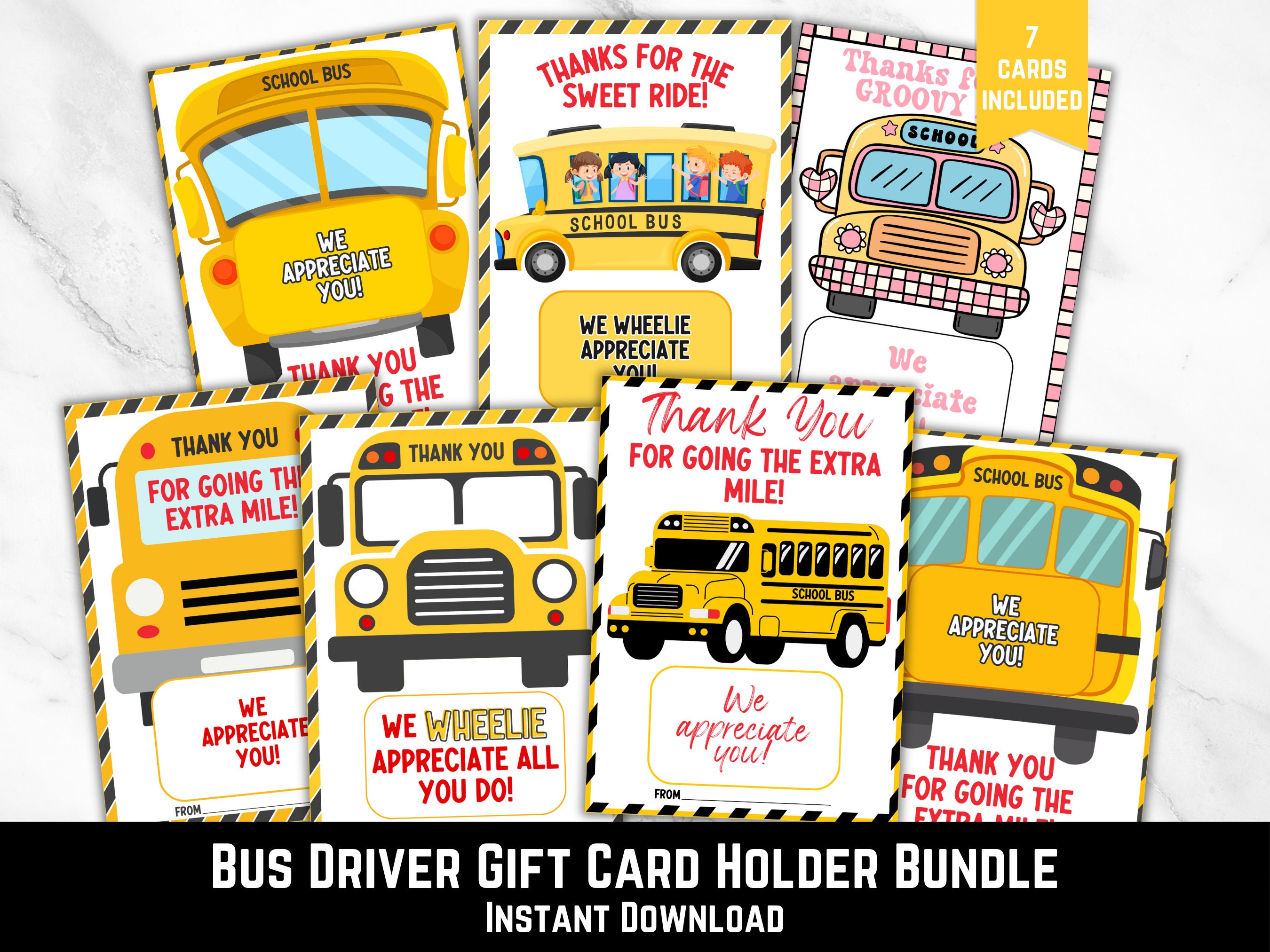 Bus Driver Gift Card Holder, Printable Bus Driver Appreciation Gift ...