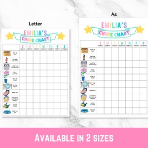 Visual Chore Chart, Printable Chore Chart, Visual Schedule for Kids ...