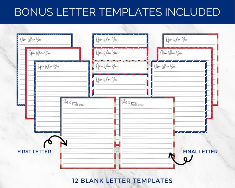 Open When Envelopes for Military, Printable Open When Letters Military ...