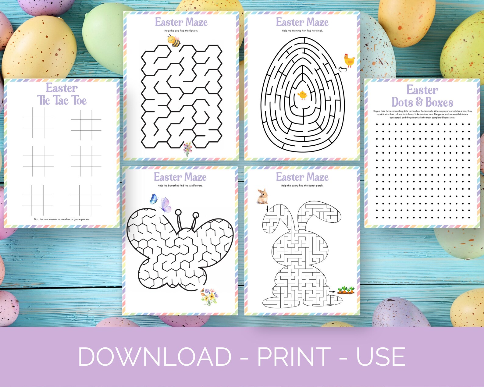 Easter Activity Bundle, Color by Number Easy, Easter Coloring Pages ...