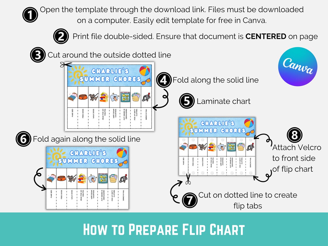 Editable Flip Routine Chart, Visual Chore Chart, Daily Routine Chart ...