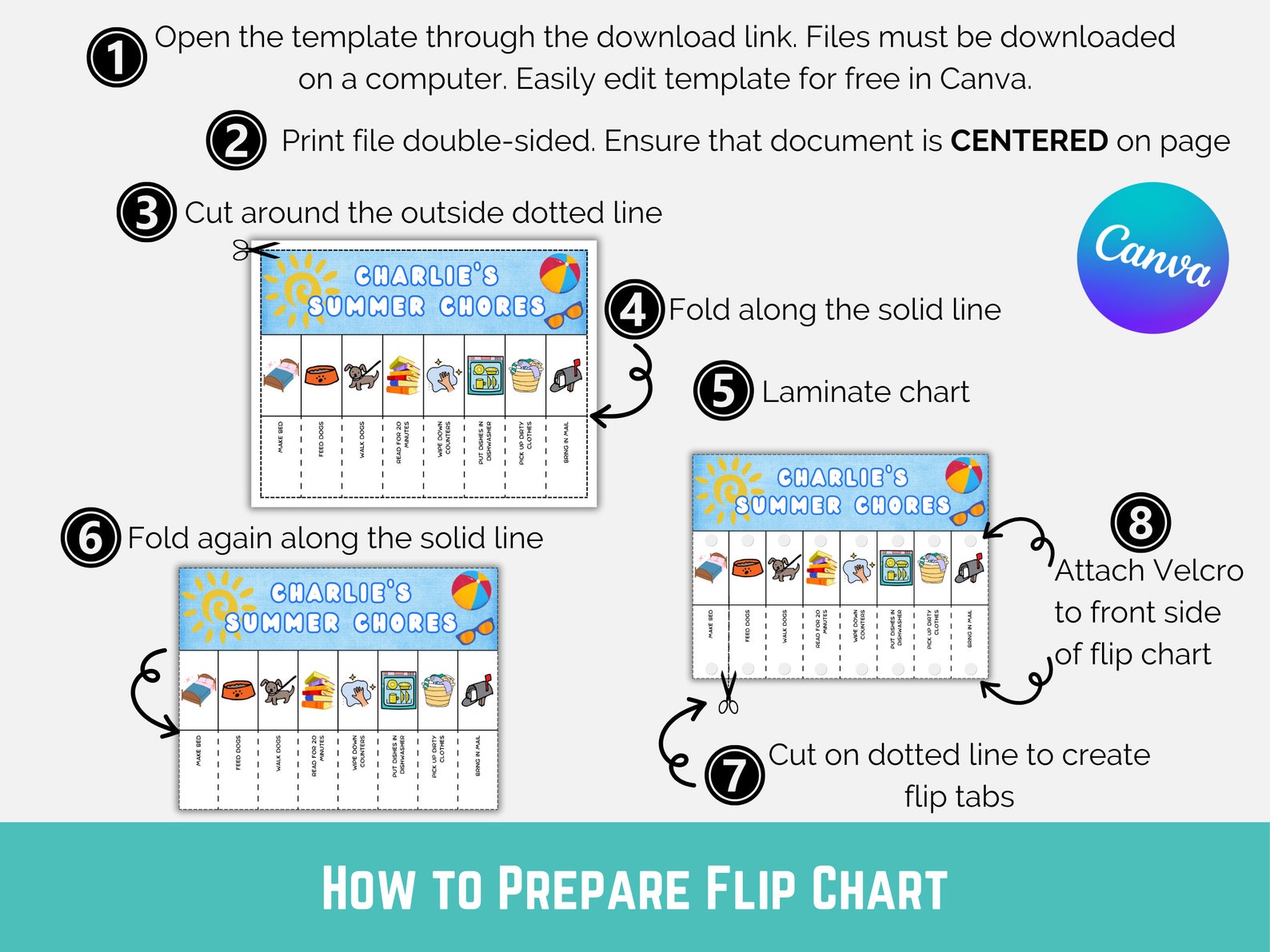 Editable Flip Routine Chart, Visual Chore Chart, Daily Routine Chart ...