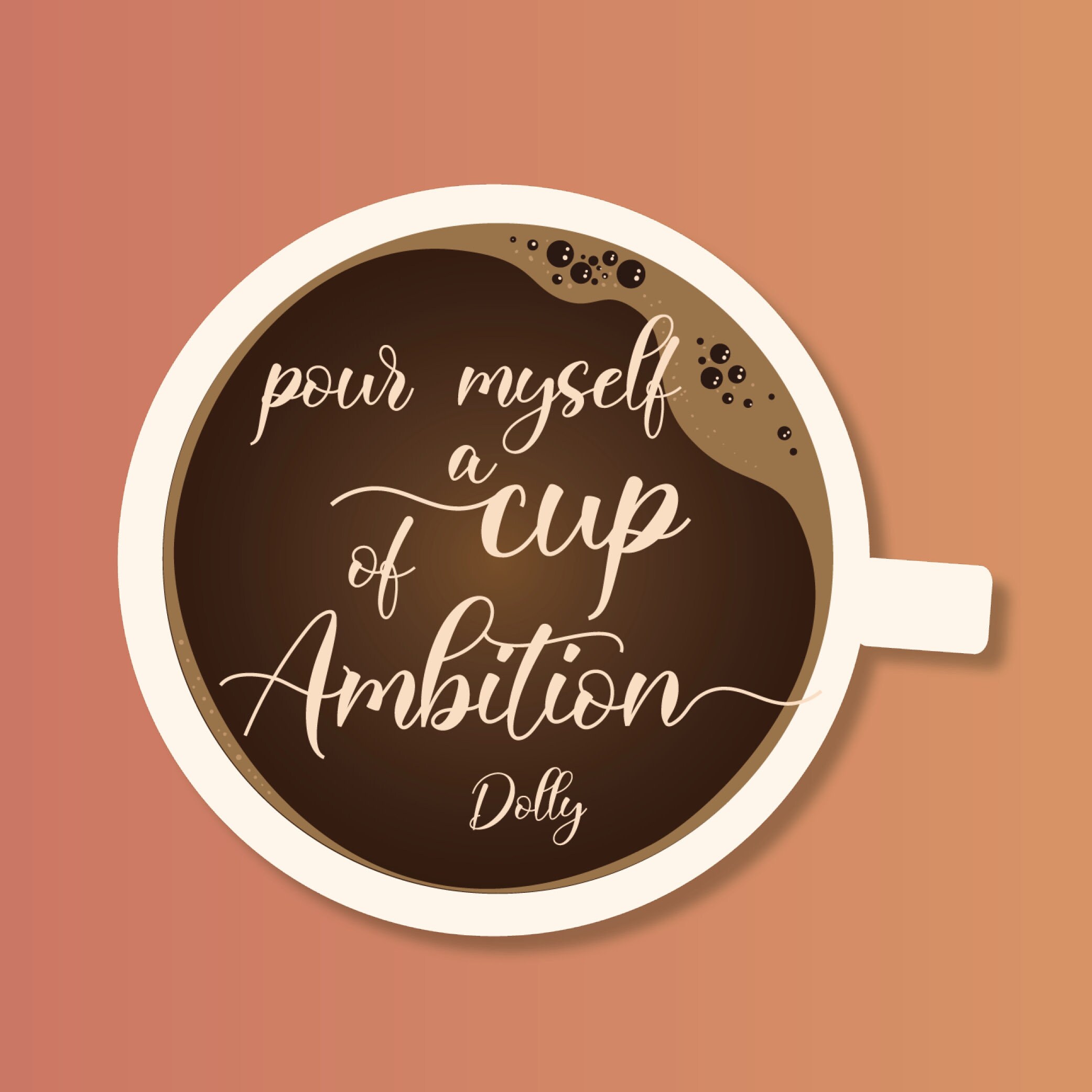 Dolly Parton Cup of Ambition Sticker - Waterproof Vinyl Laptop Decal - Etsy