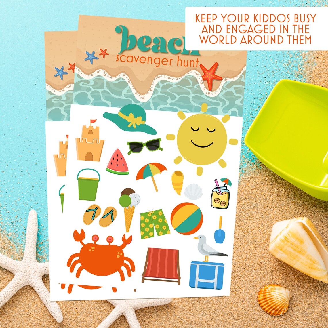 Scavenger Hunt Printable for Kids Summer Activities Beach Treasure Hunt ...