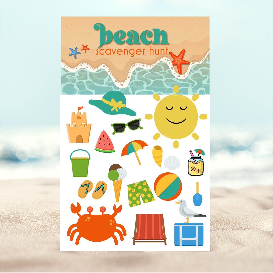 Scavenger Hunt Printable for Kids Summer Activities Beach Treasure Hunt ...