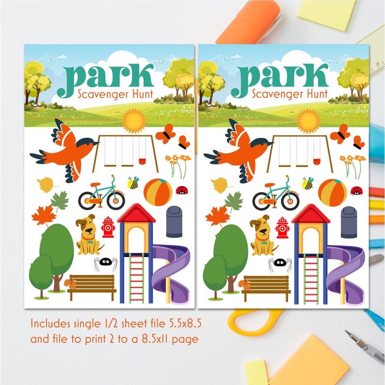 Scavenger Hunt Printable for Kids Summer Activities Park - Etsy