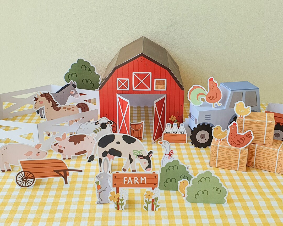 Paper Farm, Printable Activities for Kids, Instant Download, Colorful ...