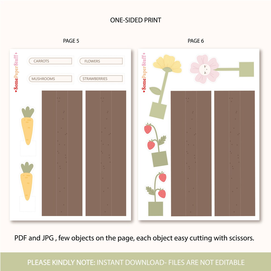 Paper Garden Kit, Printable Activity Craft, Handmade Gift for ...